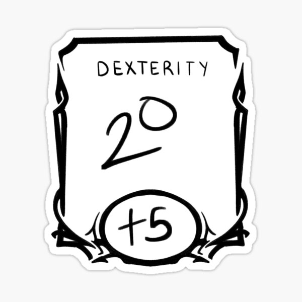 "DEXTERITY 20" Sticker for Sale by Castrchie | Redbubble