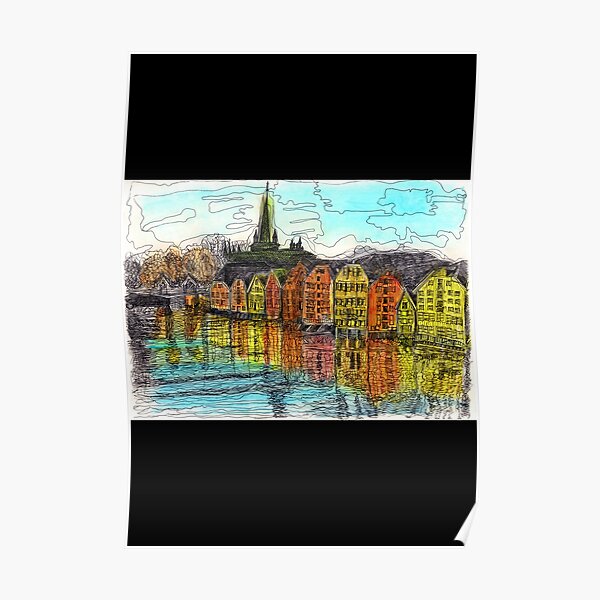 "Trondheim, Norway Poster" Poster for Sale by VictorMacdoc | Redbubble