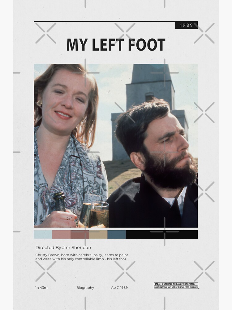 "My Left Foot movie poster 1989, biography" Sticker for Sale by ...