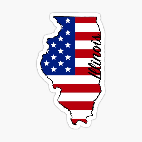 "Illinois -- US State (flag-map) " Sticker for Sale by ArchitectGrubb ...