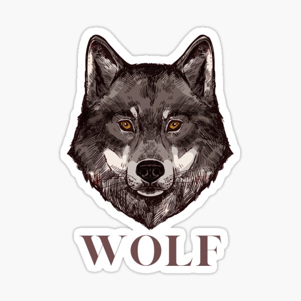 "Wolf" Sticker for Sale by PochiArt | Redbubble