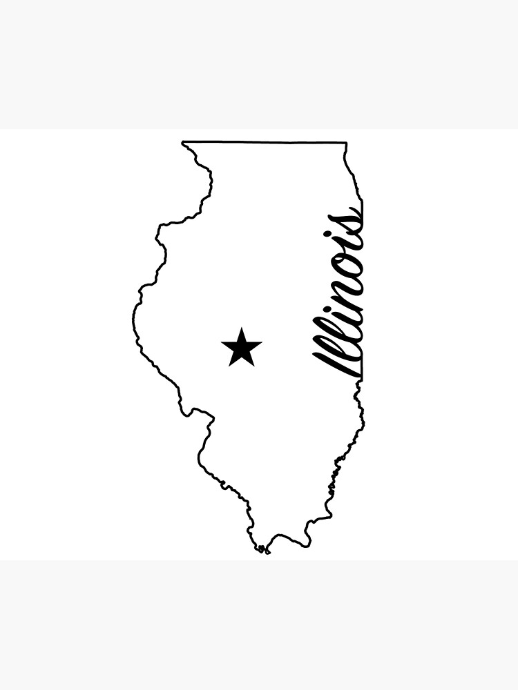 "Illinois -- US State (simple outline with capital star) " Poster for ...