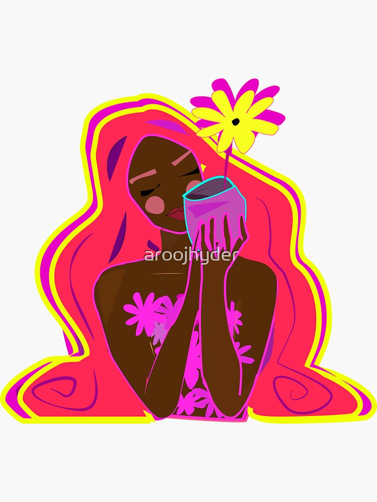 "pink goddess" Sticker for Sale by aroojhyder | Redbubble