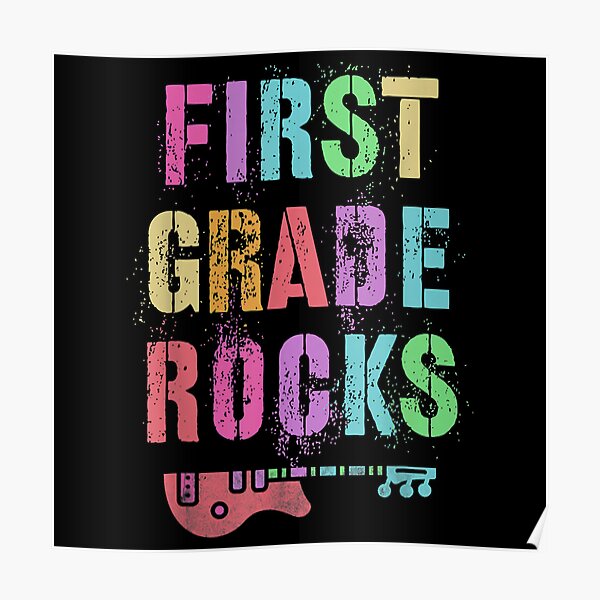 Póster «1st GRADE ROCKS Estudiante Maestro Equipo Rockstar PRIMER Grado ...
