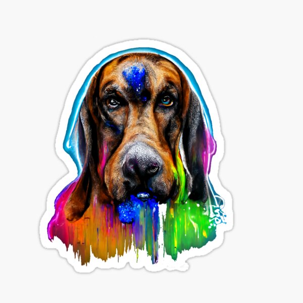 "Bloodhound design in color" Sticker for Sale by F-l-a-s-h | Redbubble
