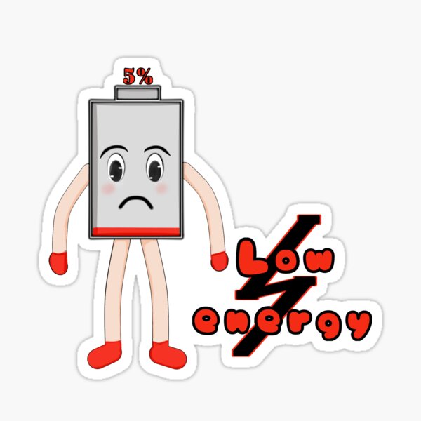 "Lowbat illustration" Sticker for Sale by Radelss | Redbubble
