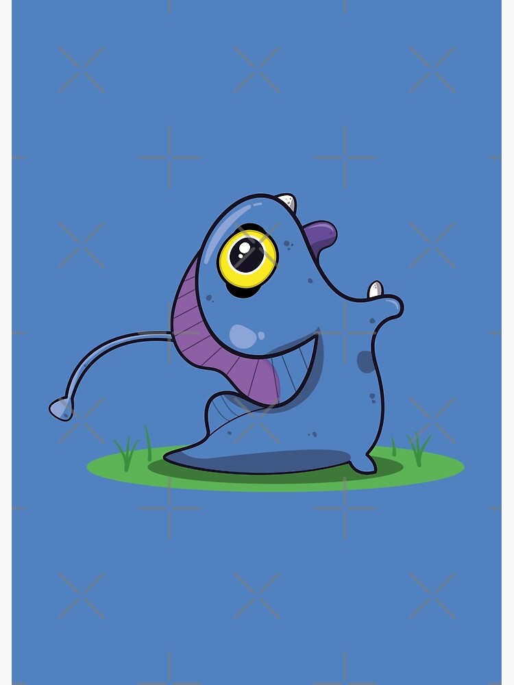 "The Sea Beast - Cute Blue Monster" Poster by Necronder | Redbubble