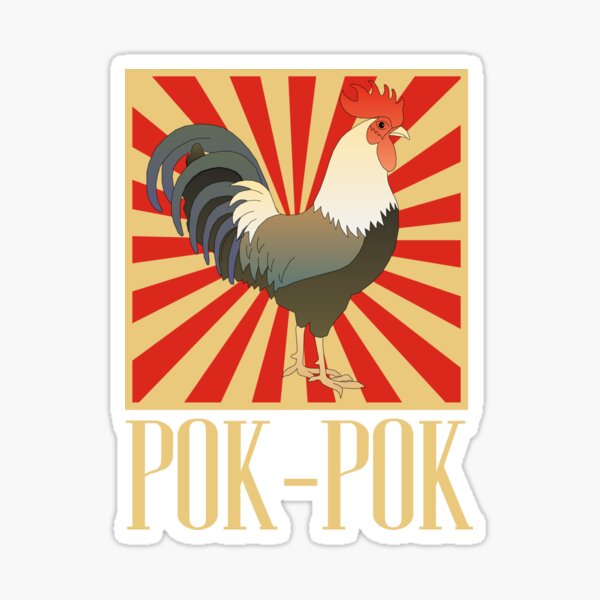 "Retro Chicken Pok-pok" Sticker for Sale by UFDword | Redbubble
