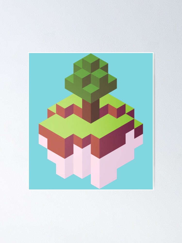 "Minecraft Simple Floating Island - Isometric" Poster for Sale by ...
