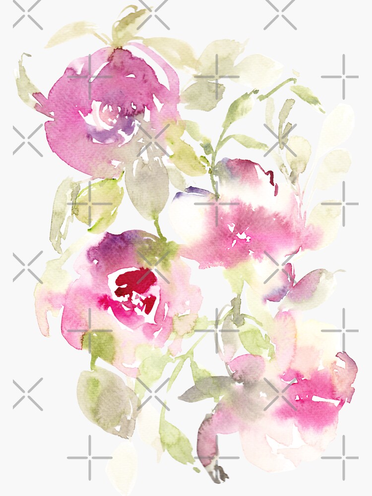 "Persephone Rose Watercolor Collection" Sticker for Sale by ...