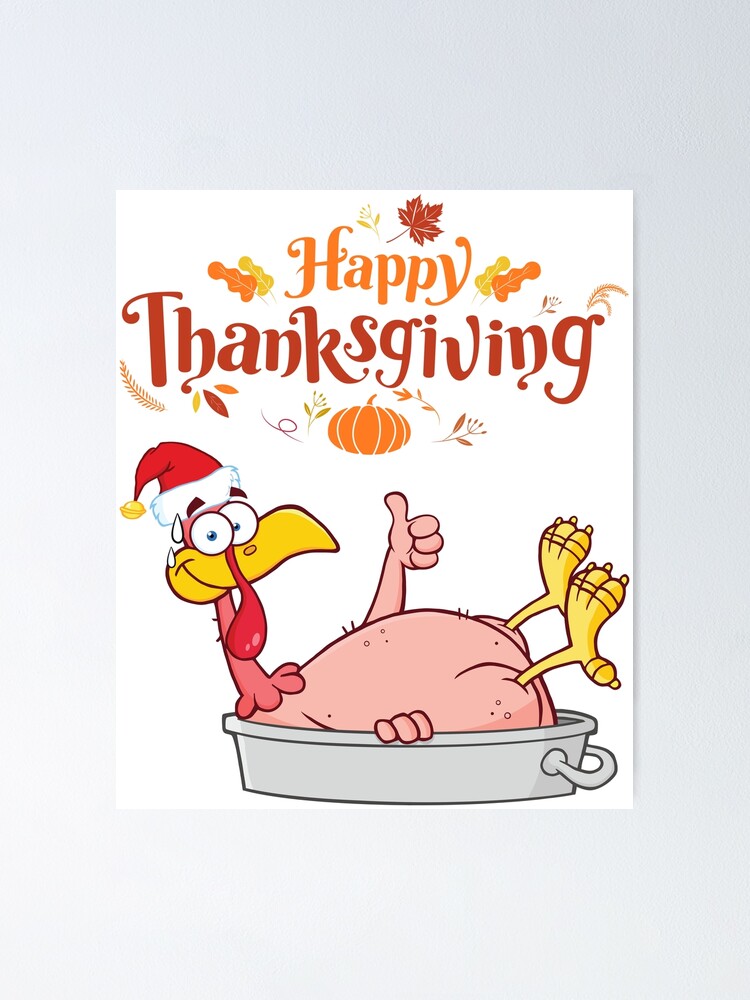 Póster «Feliz Día de Acción de Gracias Sudoración divertida Pavo Cena ...
