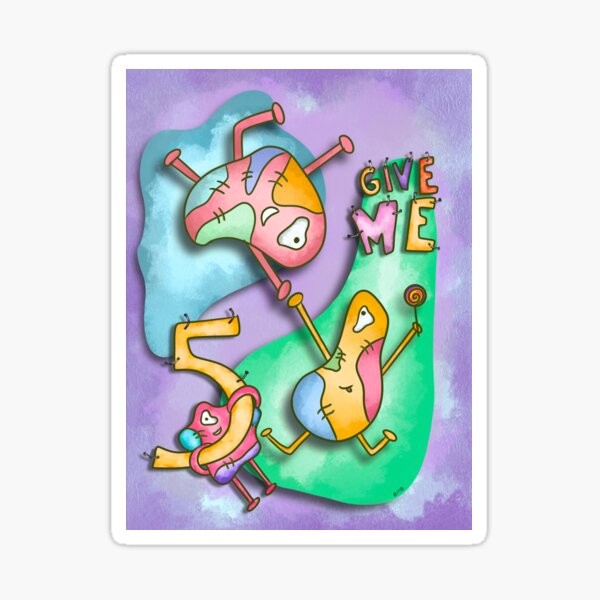 "give me five | contemporary art" Sticker for Sale by kitodrawing ...