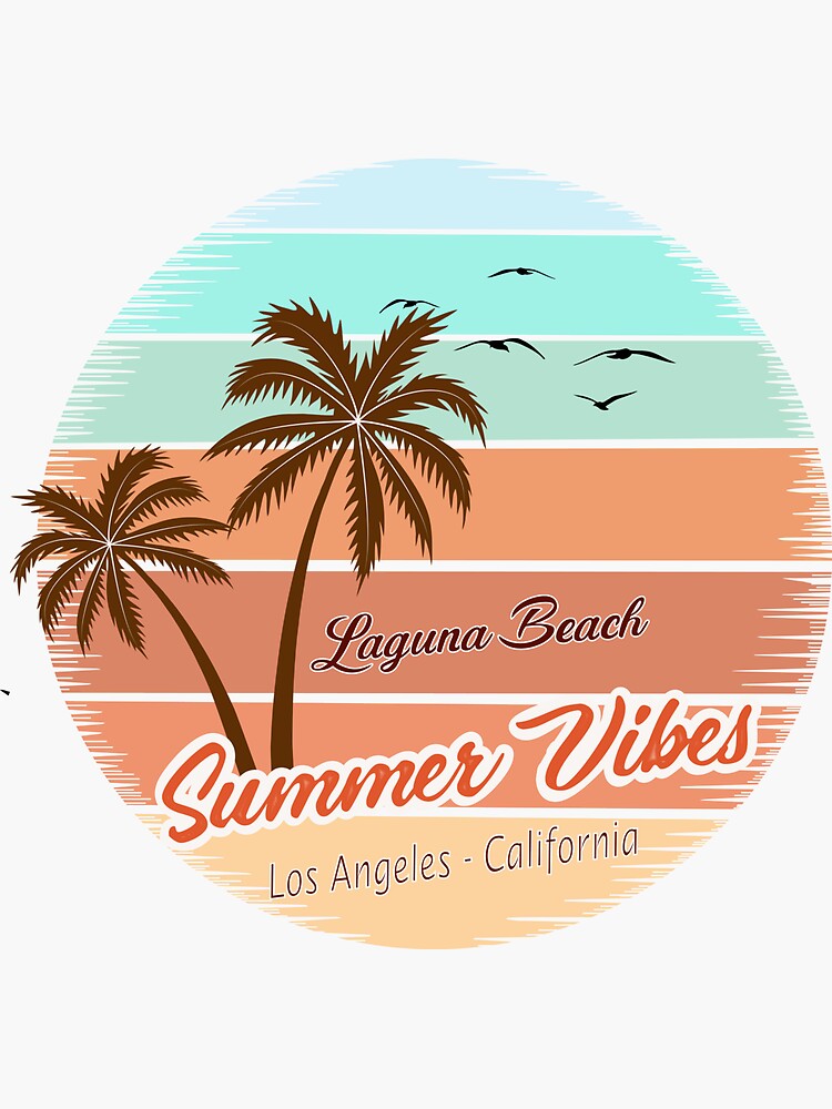 "Laguna Beach Summer Vibes" Sticker for Sale by Designstoreline | Redbubble