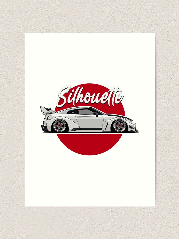 "JDM Nissan GTR Liberty Walk Silhouette" Art Print for Sale by JI ...
