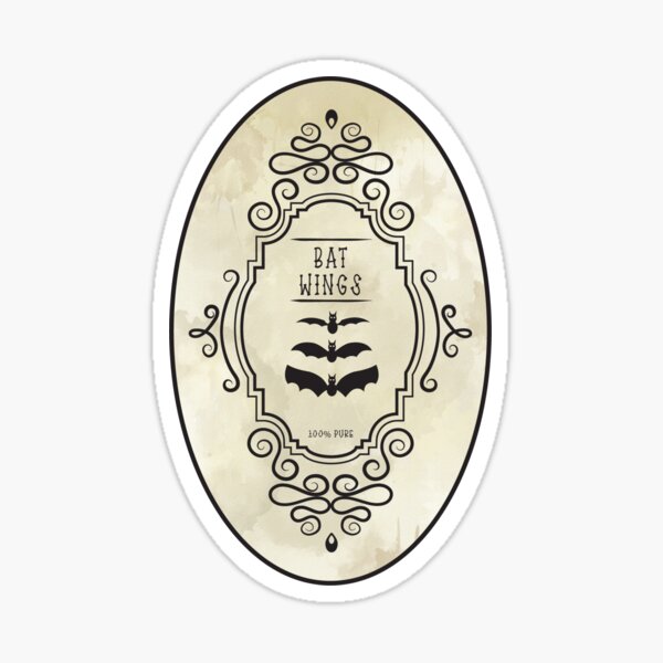 "Bat Wings. Vintage Halloween Potion Label" Sticker for Sale by Kseniia ...