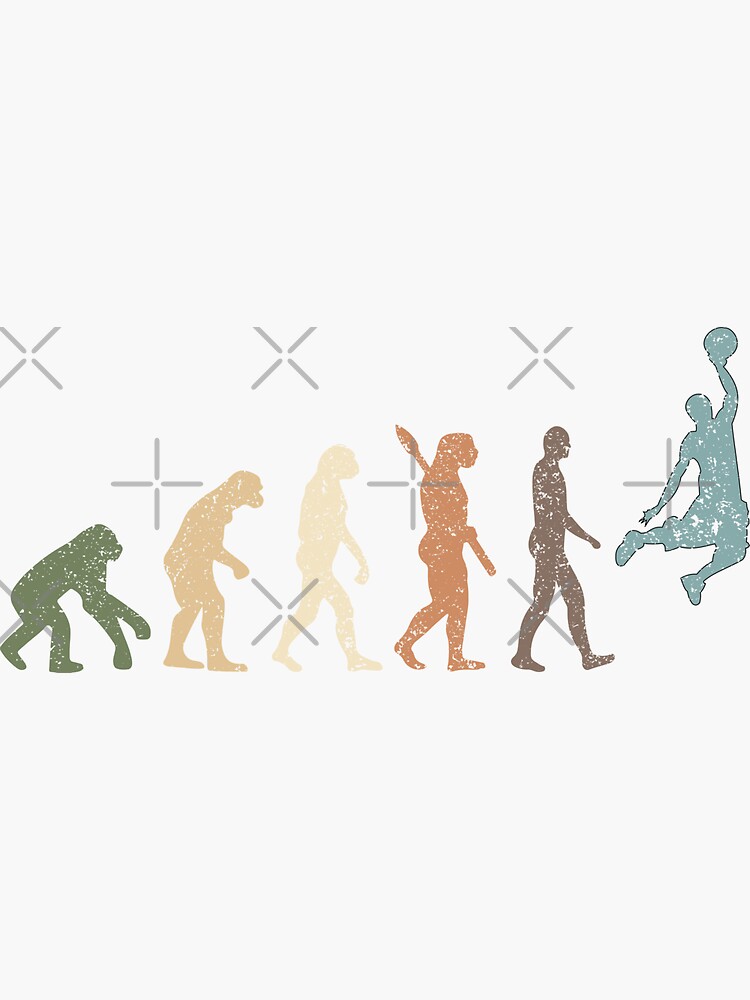 "Funny Retro Evolution Of Man Basketball" Sticker for Sale by GCFULLA ...
