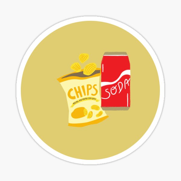 "CHIPS AND SODA" Sticker for Sale by MirillaShop | Redbubble
