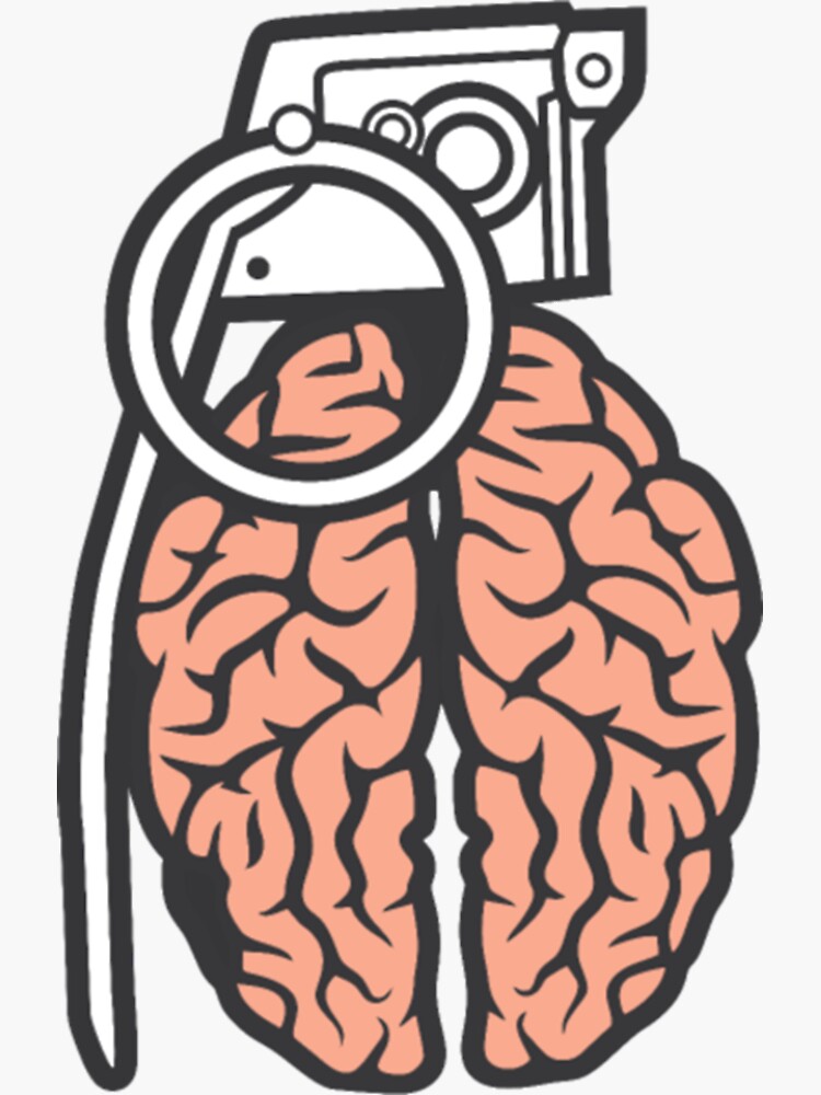 "Brain grenade" Sticker for Sale by JineKokoros | Redbubble