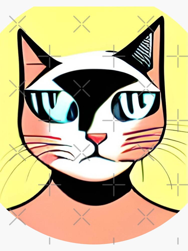 "funny cat face- troll meme face illustration" Sticker for Sale by ...