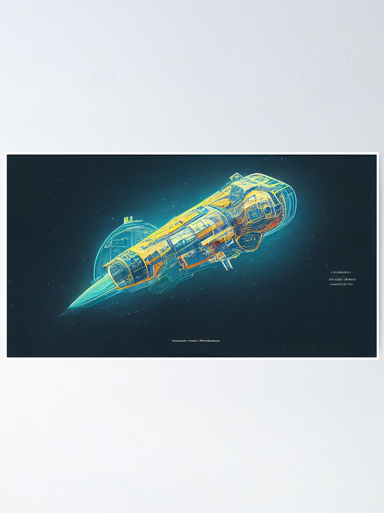 "Spaceship Blueprints 1" Poster for Sale by metaverseoz | Redbubble