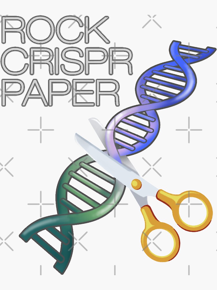 "DNA Funny Rock Paper Crispr Genetic Science Race" Sticker for Sale by ...