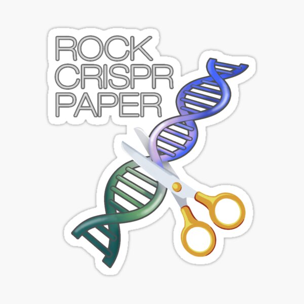 "DNA Funny Rock Paper Crispr Genetic Science Race" Sticker for Sale by ...