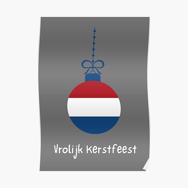 "Vrolijk Kerstfeest, Happy Christmas in Dutch, Dutch flag, kerstkaart ...