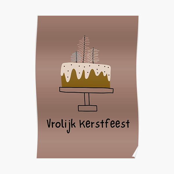 "Vrolijk Kerstfeest, Happy Christmas in Dutch, Christmas cake ...