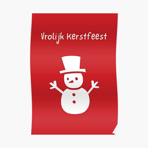 "Vrolijk Kerstfeest, Happy Christmas in Dutch, Christmas snowman ...