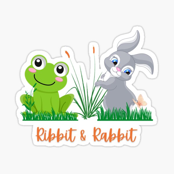 "Ribbit & Rabbit" Sticker for Sale by Thewelllife | Redbubble