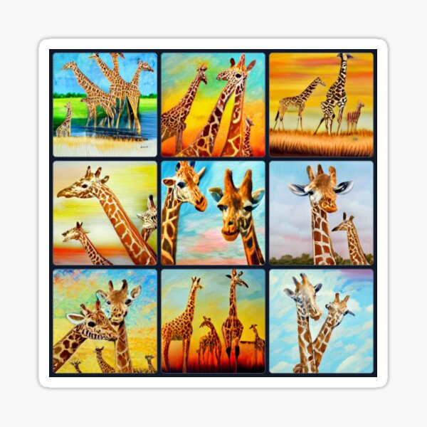 "Giraffes Pack" Sticker for Sale by CinderPress | Redbubble