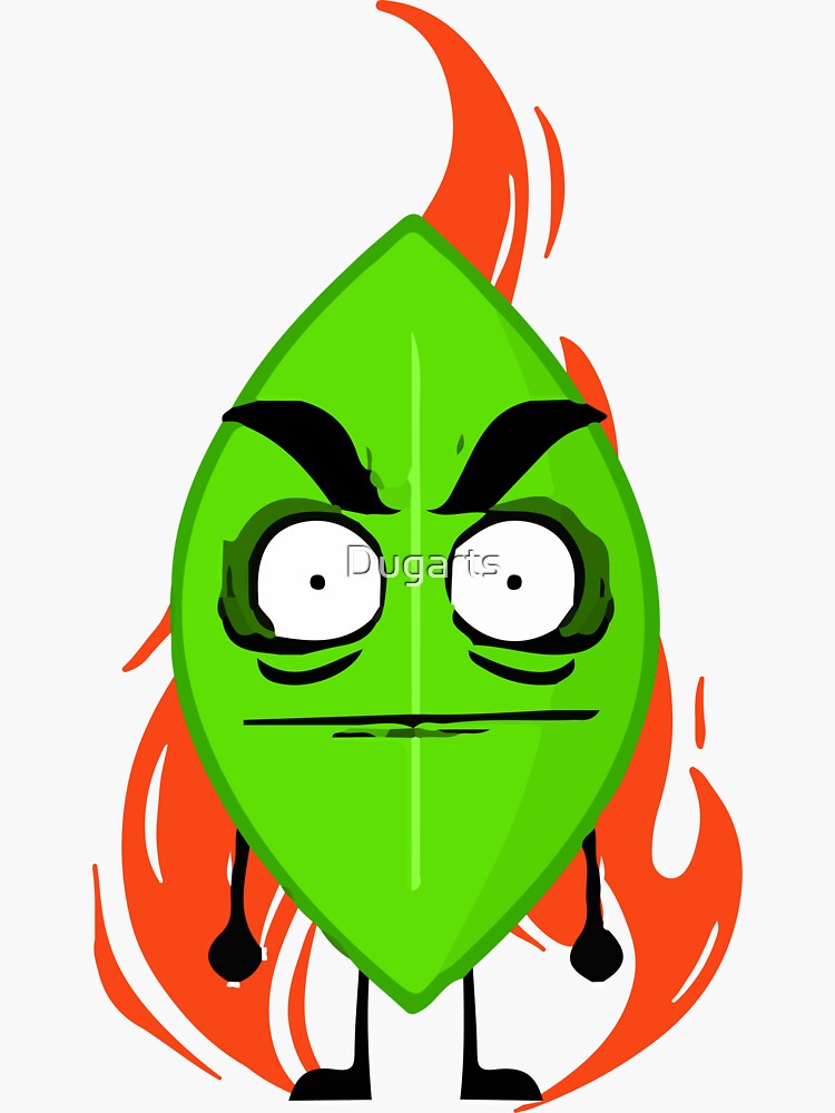 "Bfdi Leafy fire" Sticker for Sale by Dugarts | Redbubble