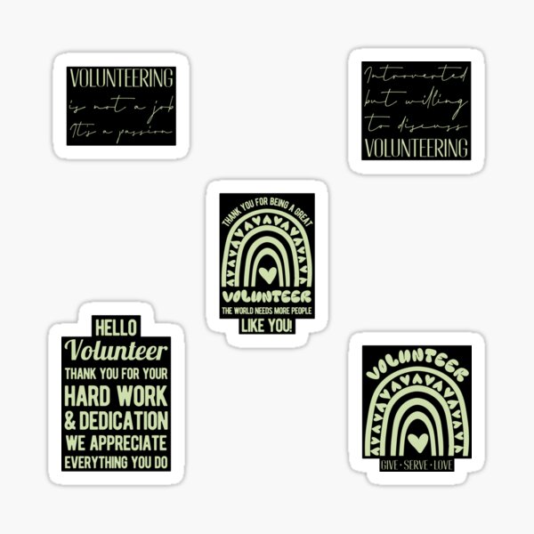 "Sticker Pack Volunteer Volunteering Appreciation " Sticker for Sale by ...