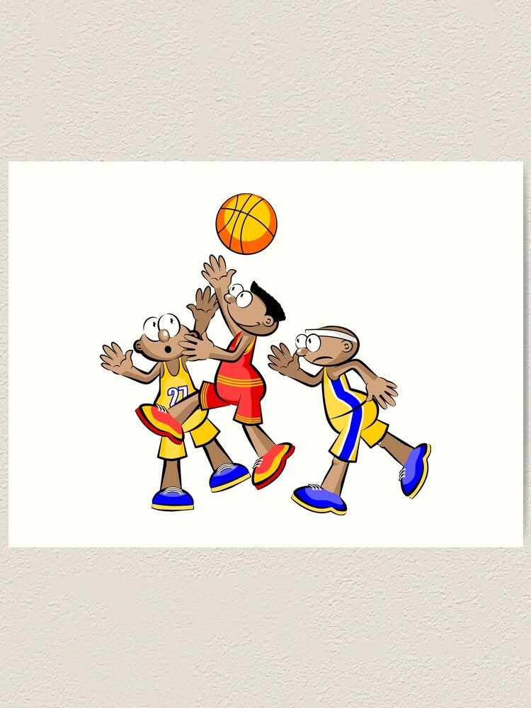 " Three Basketball player - cartoon style" Art Print by MegaSitioDesign ...
