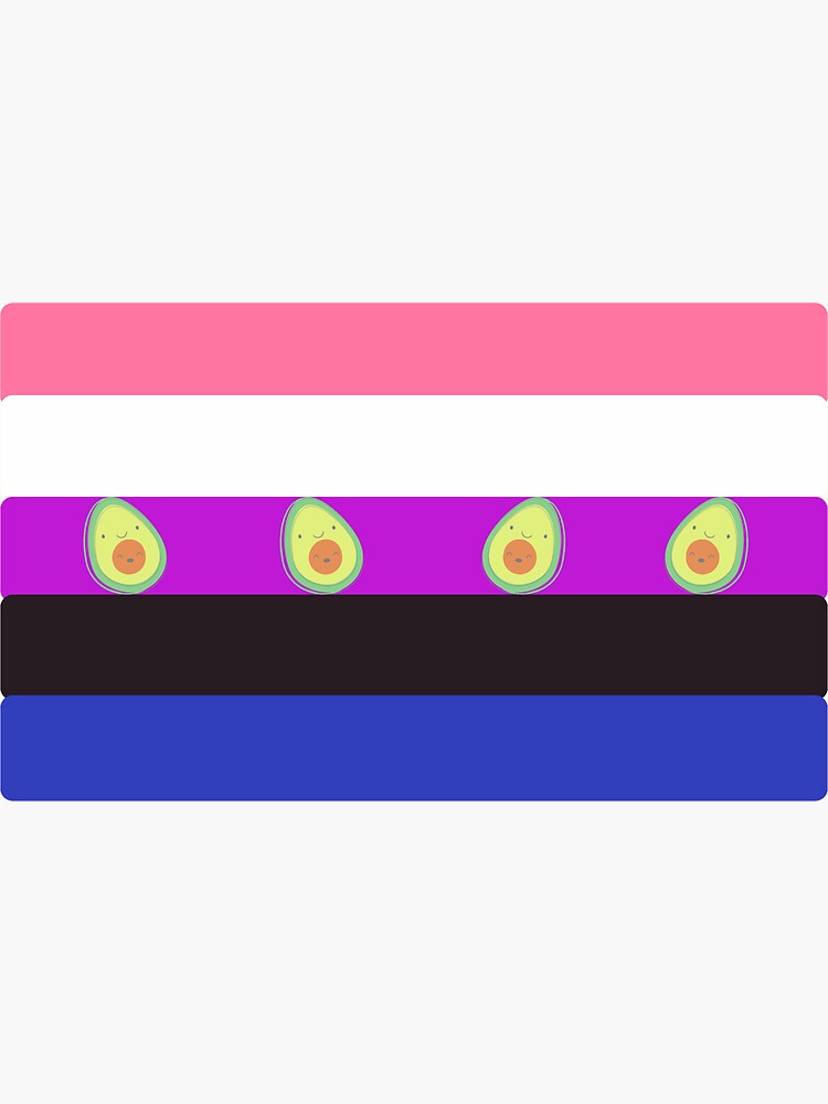 "Gender-Fluid Avocado LGBTQIA Pride Flag" Sticker for Sale by deiw ...