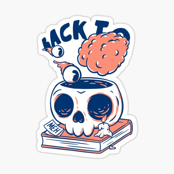 "Back to School | Back to Skull | Dark BG" Sticker for Sale by ...
