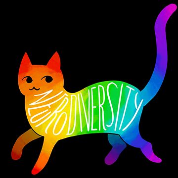 "Neurodiversity Cat " Sticker for Sale by MugGalleriesa | Redbubble