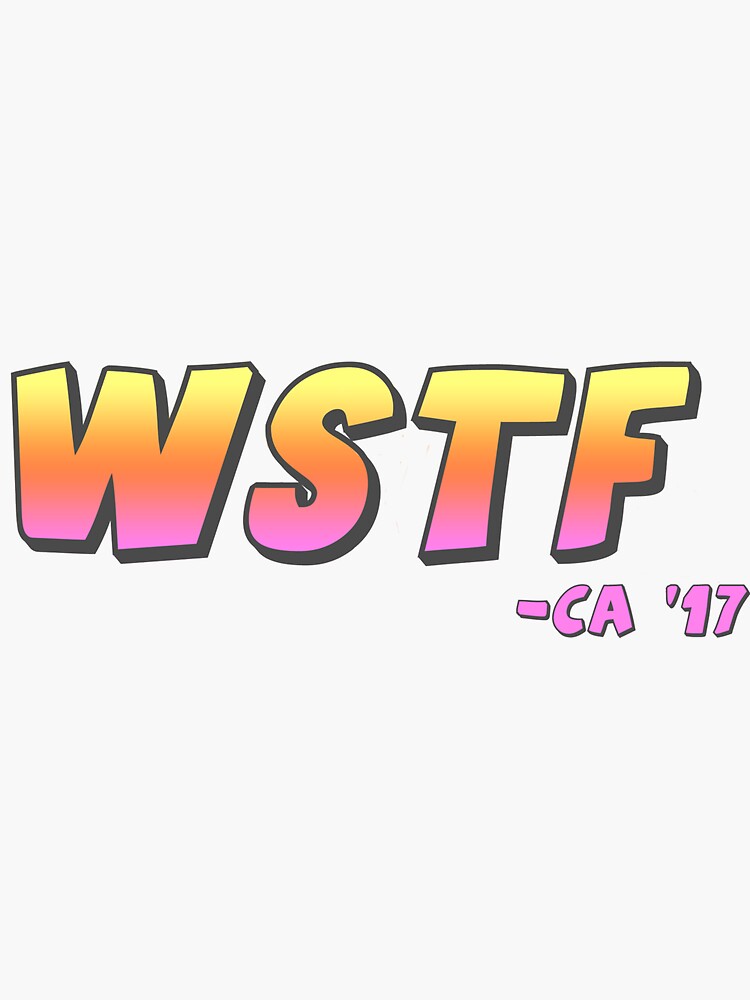 "WSTF" Sticker by jacjac-attack | Redbubble