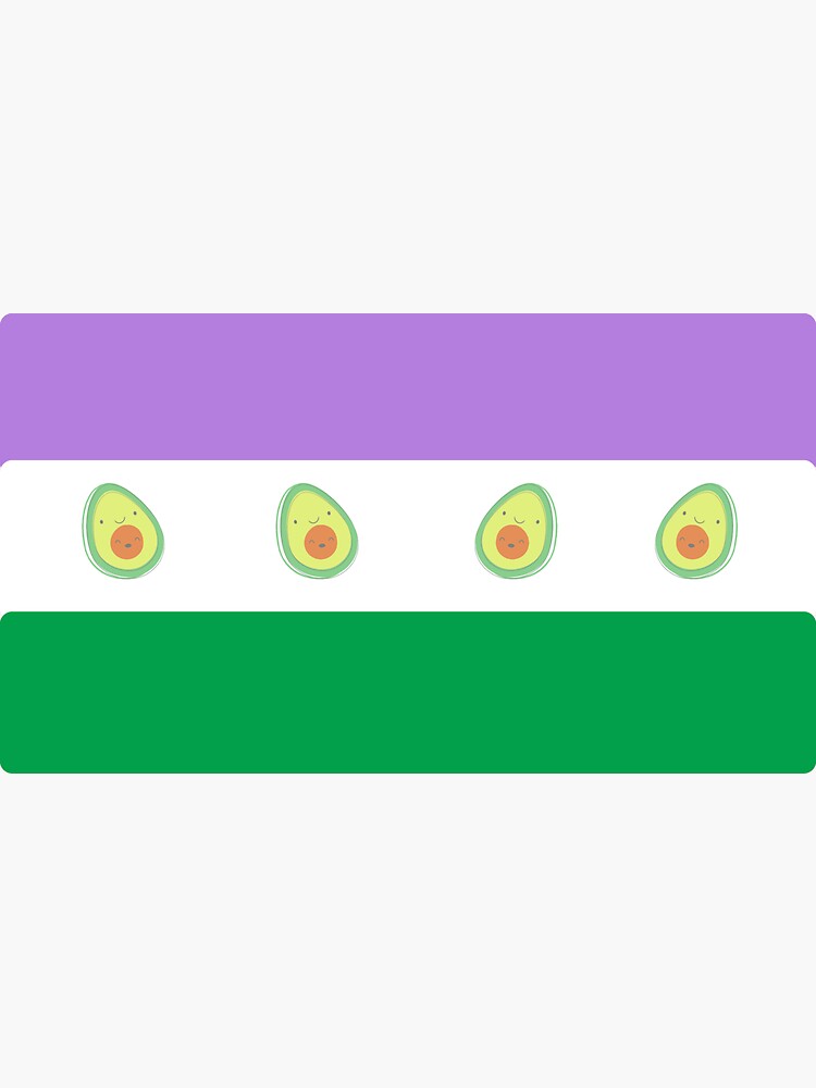 "GenderQueer Avocado LGBTQIA Pride Flag" Sticker for Sale by deiw ...