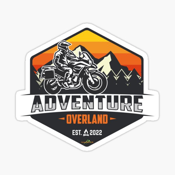 "Adventure Overland Motorcycle Sticker T-Shirt 01" Sticker for Sale by ...