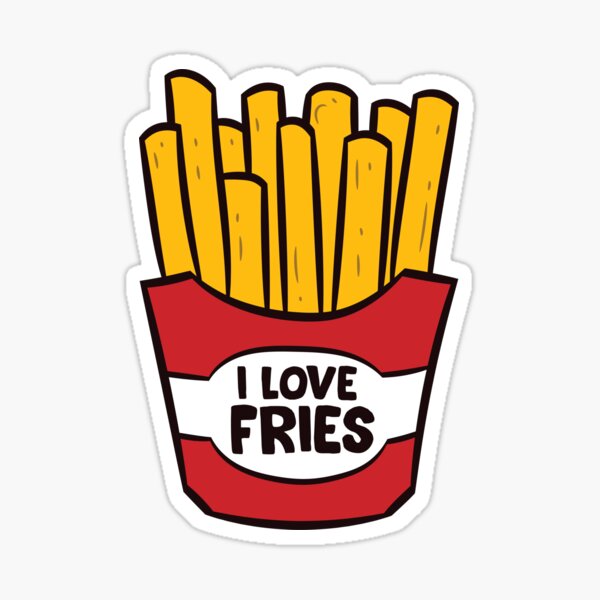 "Fries - I LOVE FRIES" Sticker for Sale by Mohja-Design | Redbubble