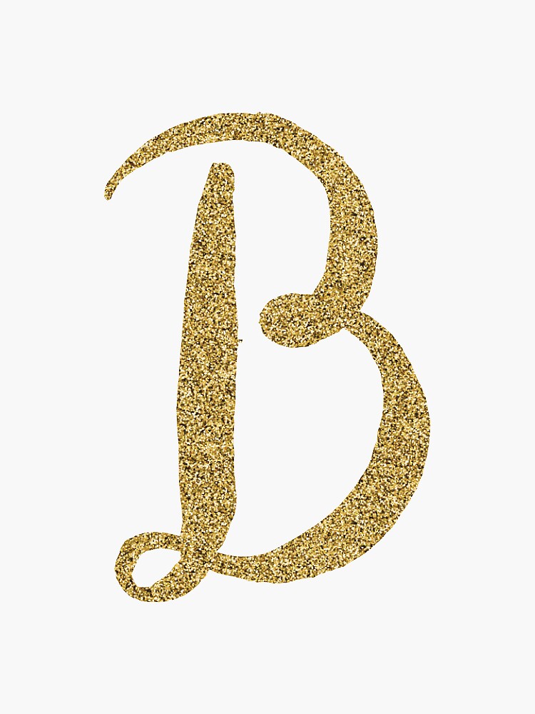 "Letter 'B' Gold Glitter Initial" Sticker for Sale by MackenzieMakes ...