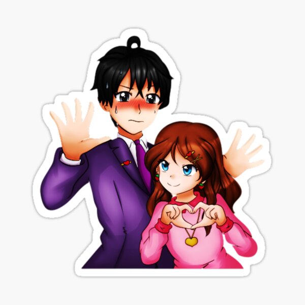 "#Lovely Anime Couple" Sticker for Sale by FinanceFamily | Redbubble