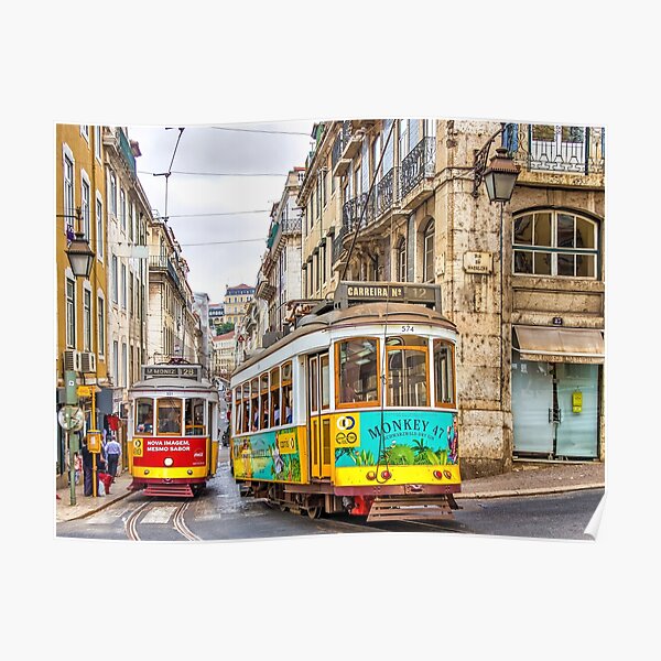 "Vintage Trams downtown" Poster for Sale by H-W-Design | Redbubble