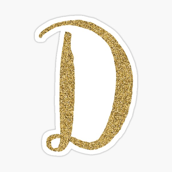 "Letter 'D' Gold Glitter Initial" Sticker for Sale by MackenzieMakes ...