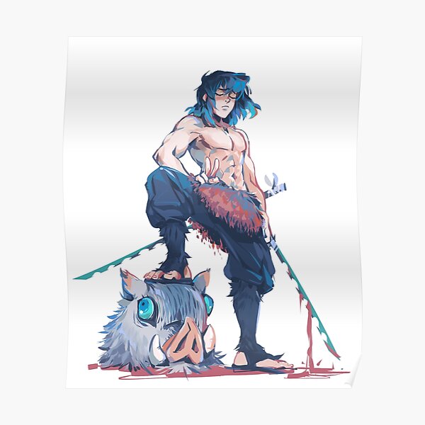 "Inosuke Hashibira : Demon Slayer" Poster for Sale by XYPROW | Redbubble