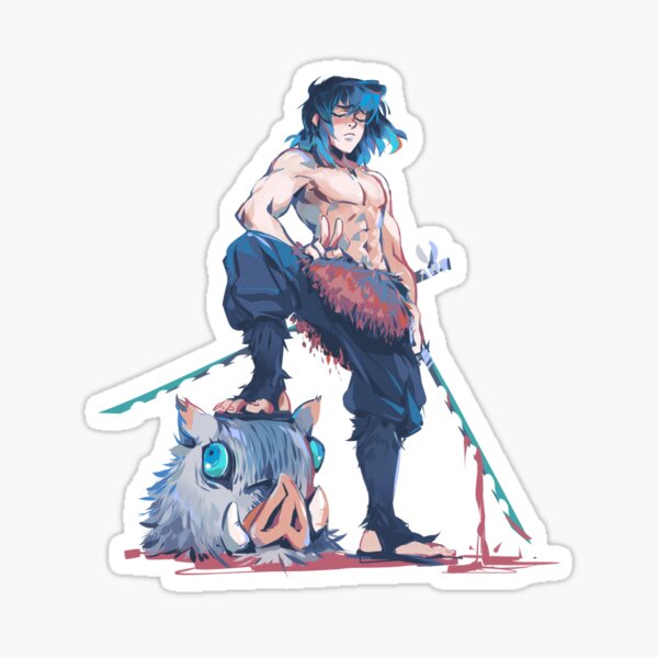 "Inosuke Hashibira : Demon Slayer" Sticker for Sale by XYPROW | Redbubble
