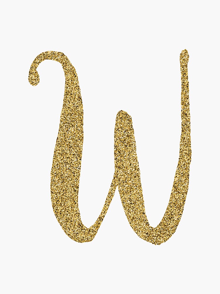 "Letter 'W' Gold Glitter Initial" Sticker for Sale by MackenzieMakes ...
