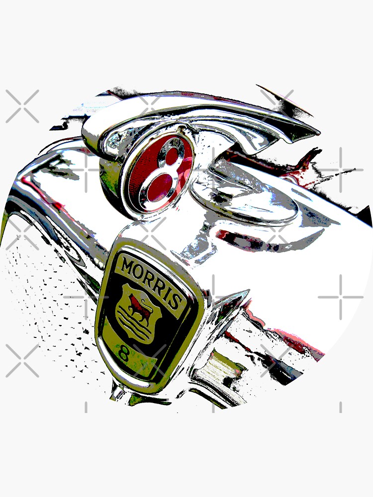 "Morris 8 1930s-1940s British classic car badges" Sticker for Sale by ...