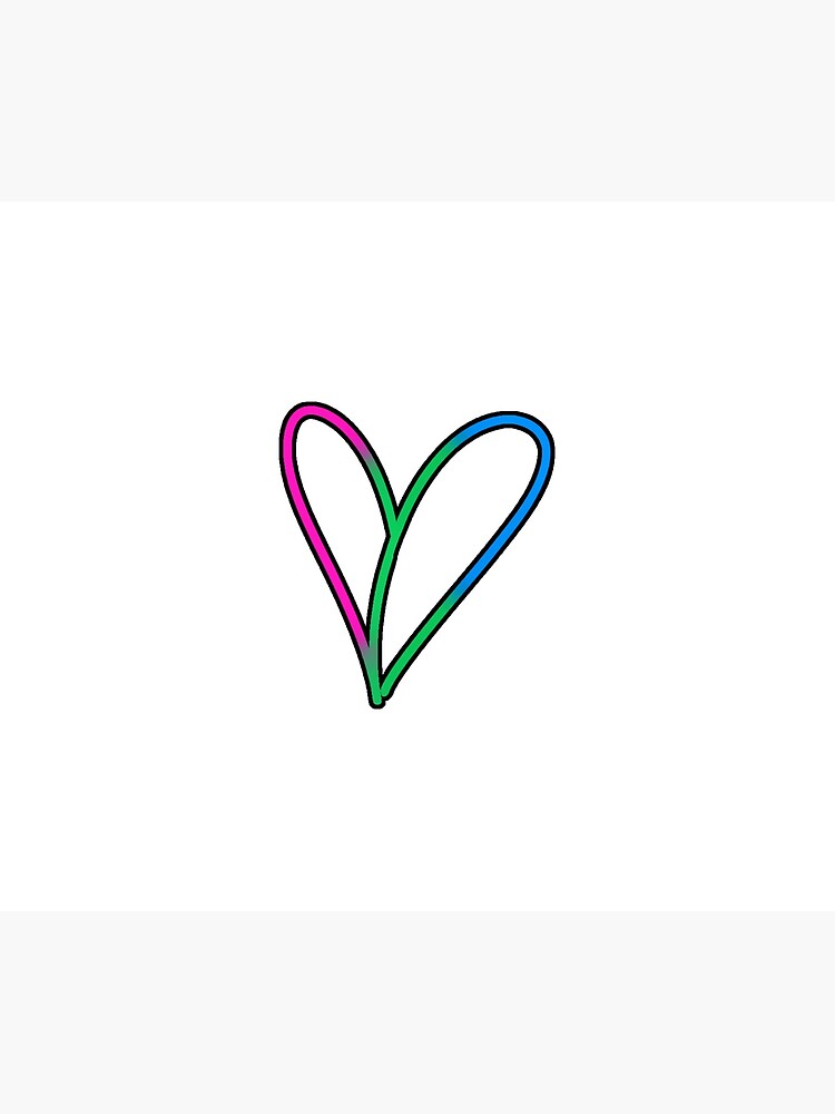 "Polysexual Pride Heart Outline" Poster for Sale by hay-mae | Redbubble